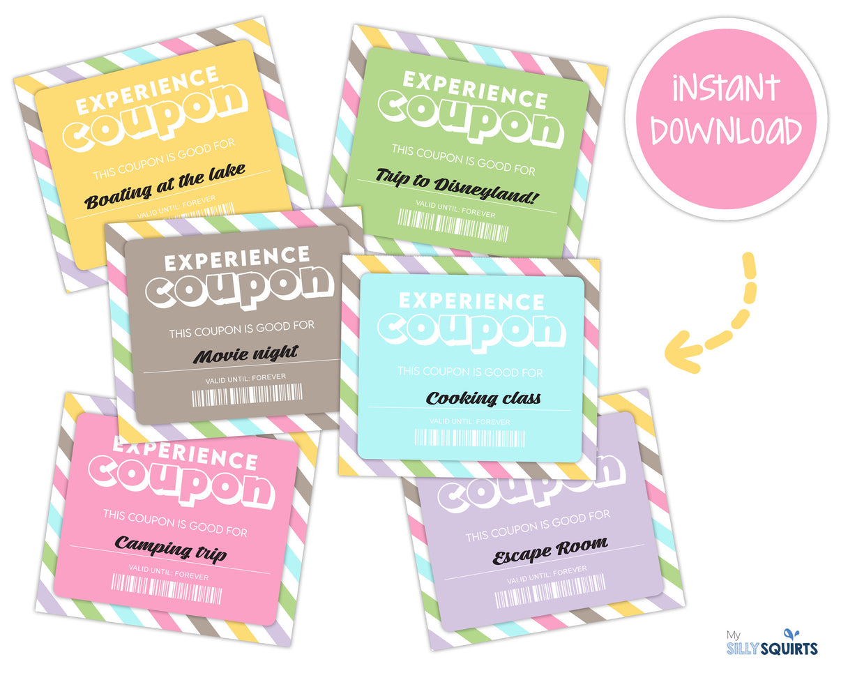 Printable Experience Coupons – mysillysquirts
