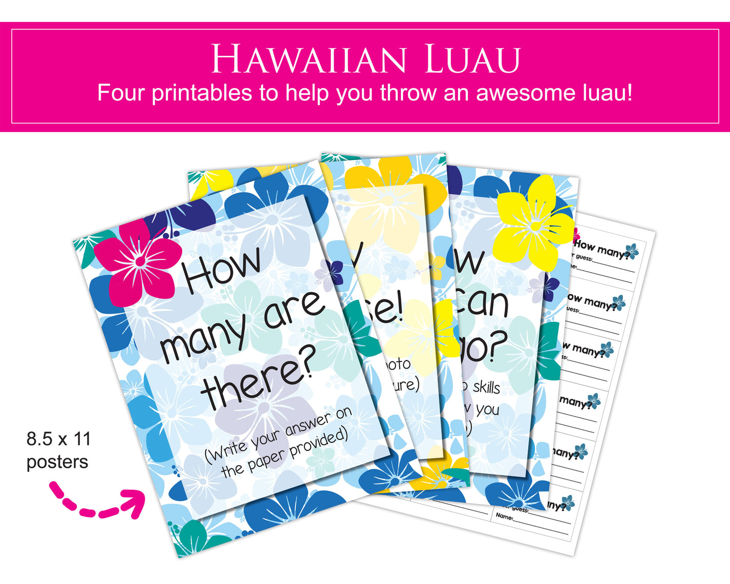 Hawaiian Luau Activity Posters – mysillysquirts