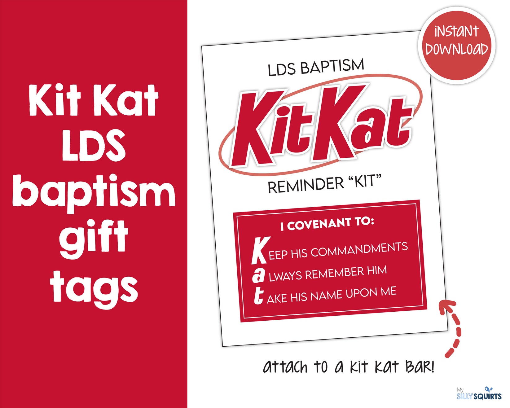 Kit Kat baptism gift tag – mysillysquirts