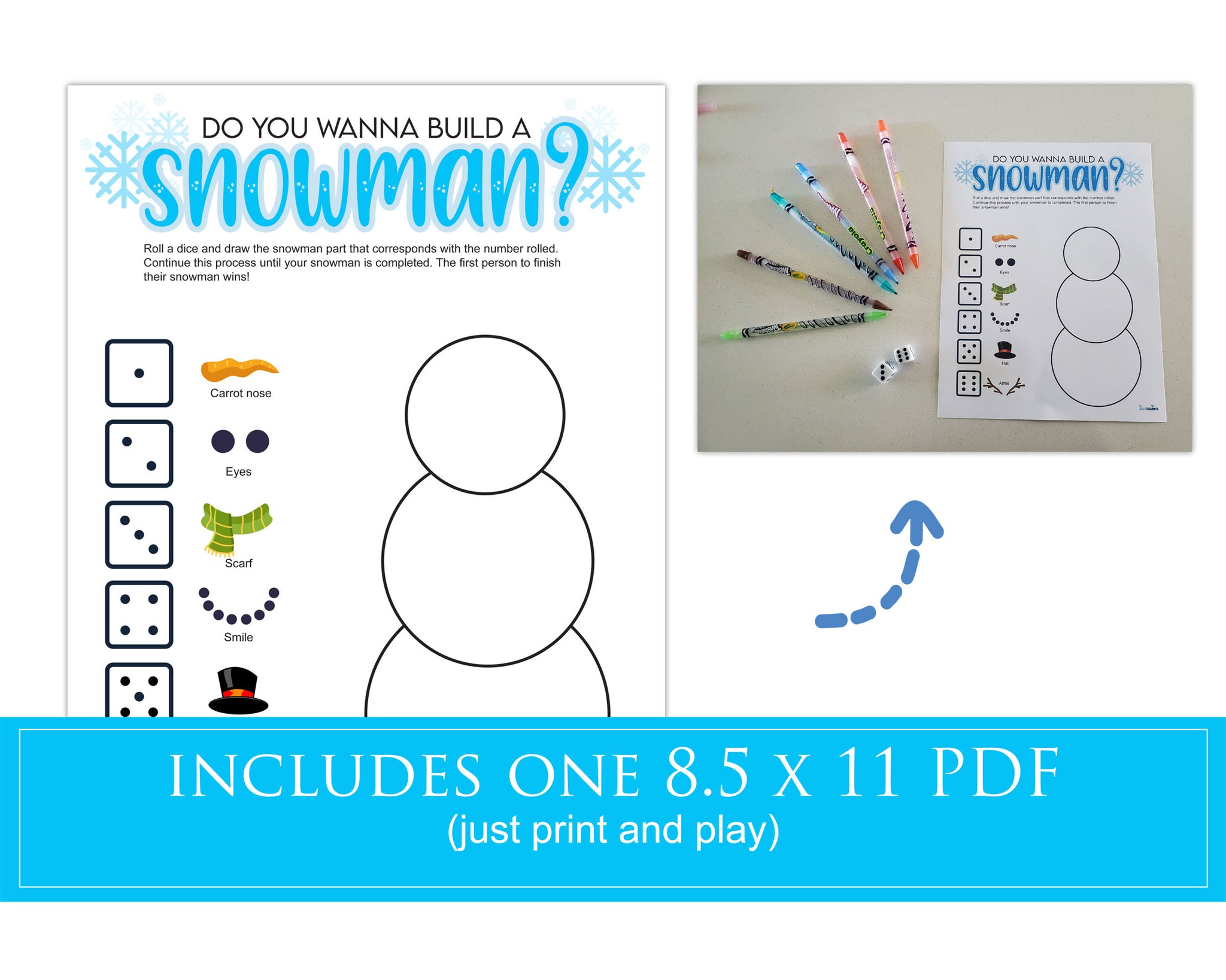 Roll-A-Snowman Christmas Game – mysillysquirts