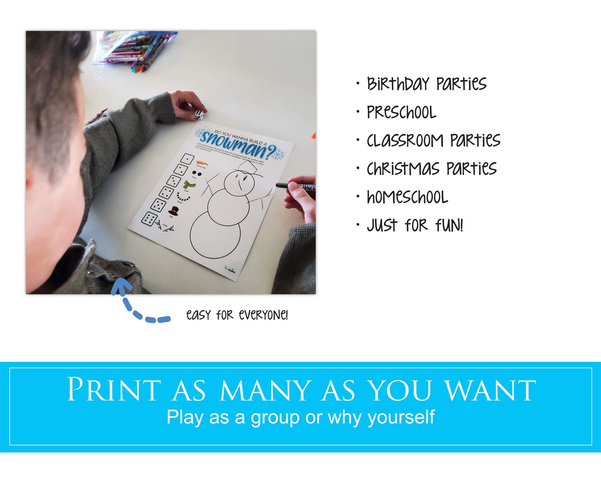 Roll-A-Snowman Christmas Game – mysillysquirts