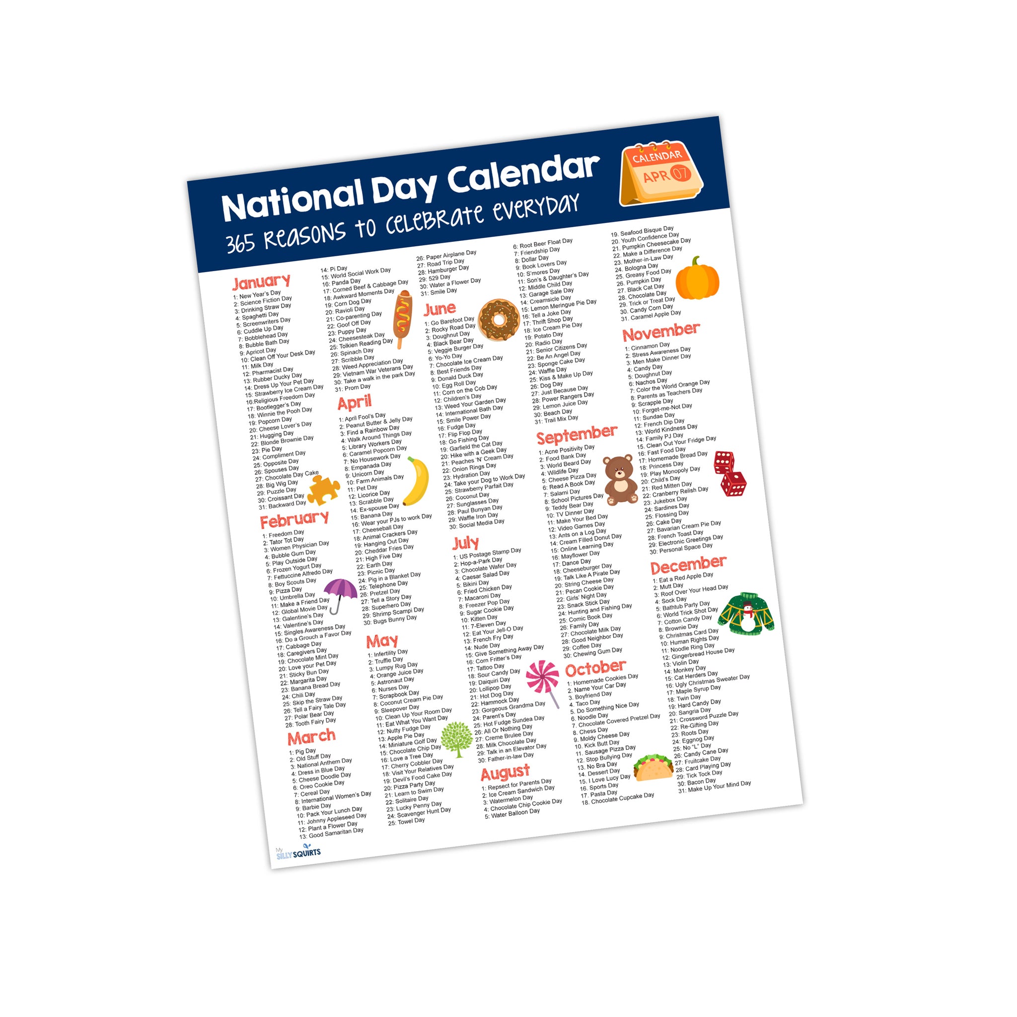 National Day Calendar Poster – mysillysquirts
