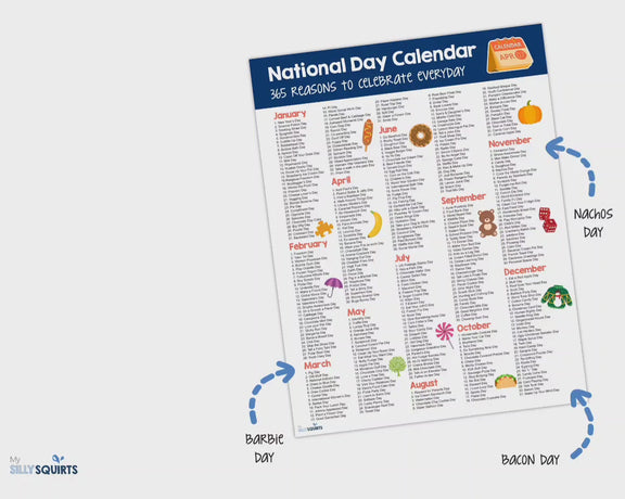National Day Calendar Poster – mysillysquirts